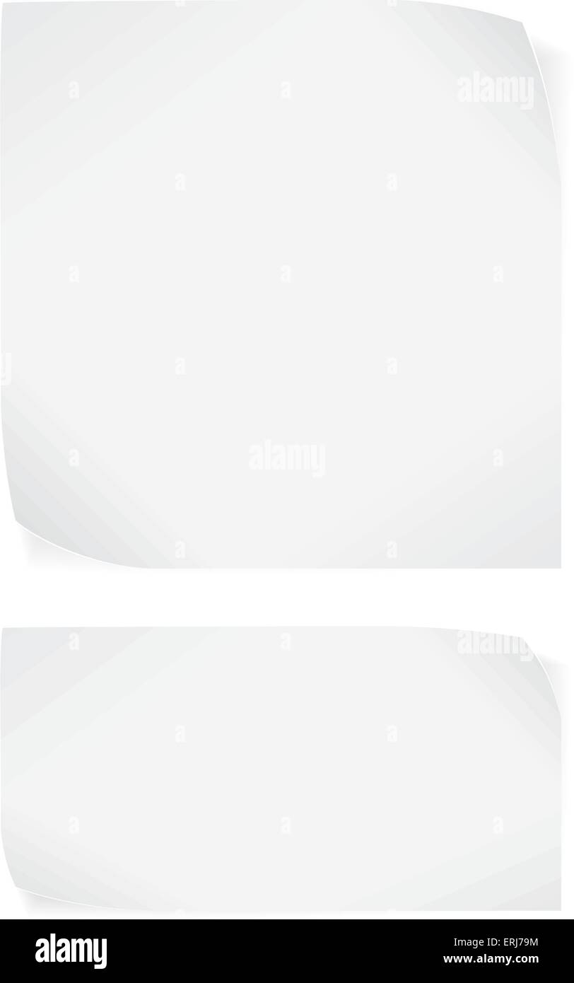 White paper stickers isolated on white background. Vector EPS10 Stock ...