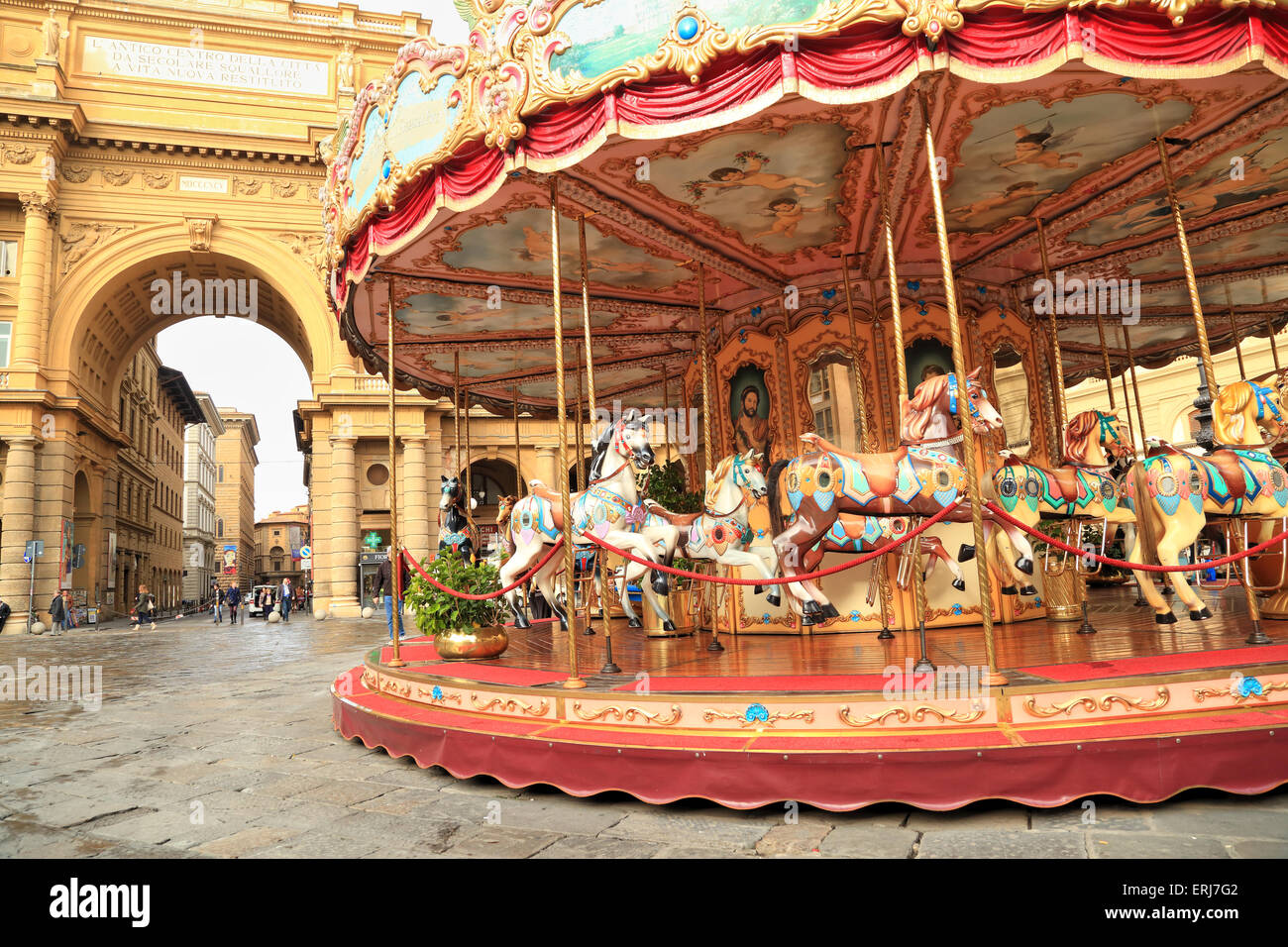 Florence carousel at piazza della reppublica hi-res stock photography ...