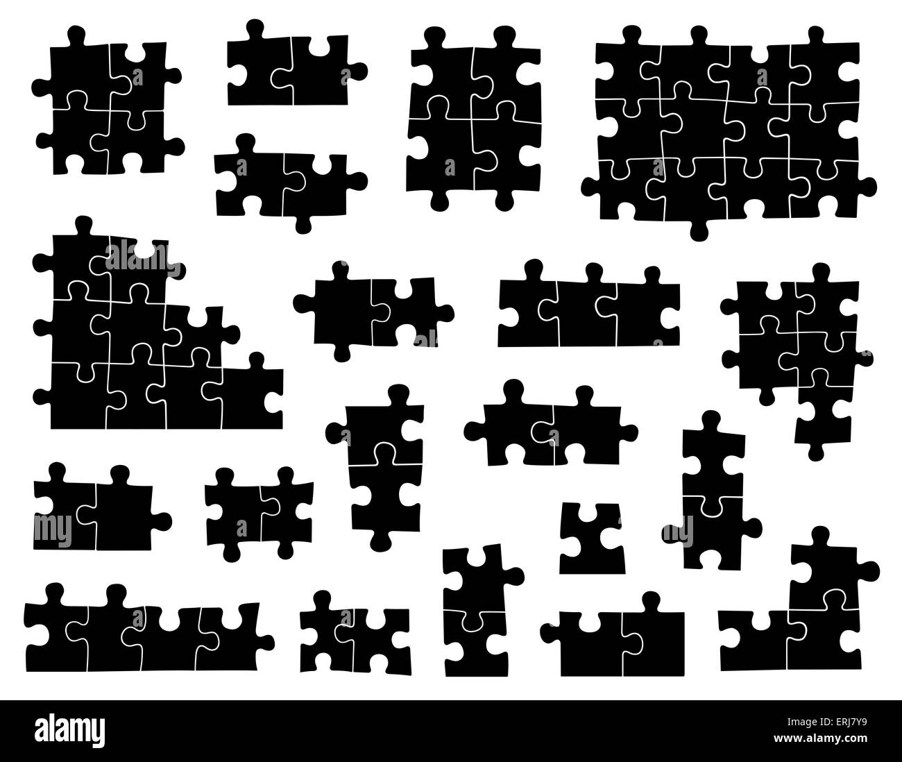 Set of different puzzle pieces Stock Photo - Alamy