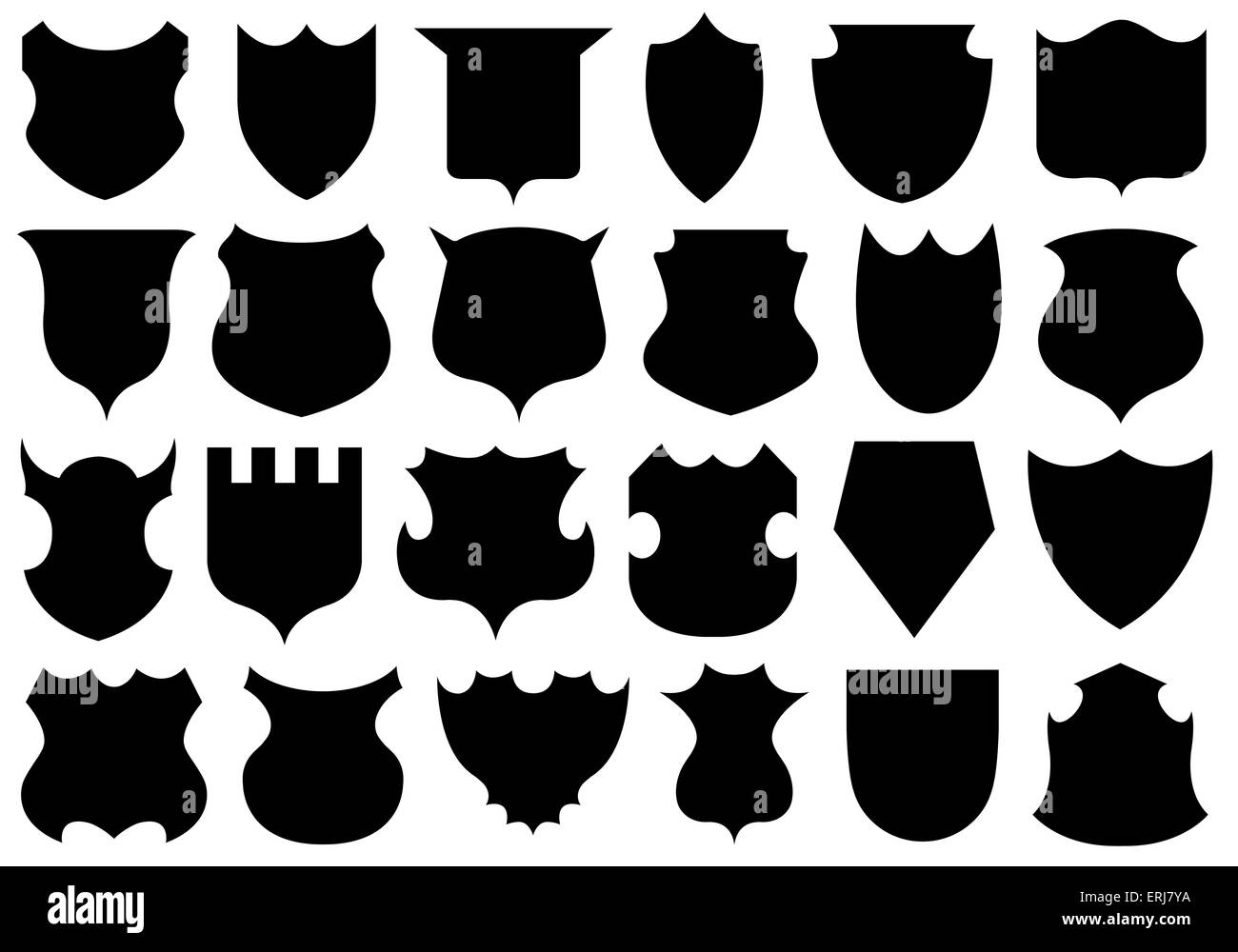 Set of different shields Stock Photo - Alamy