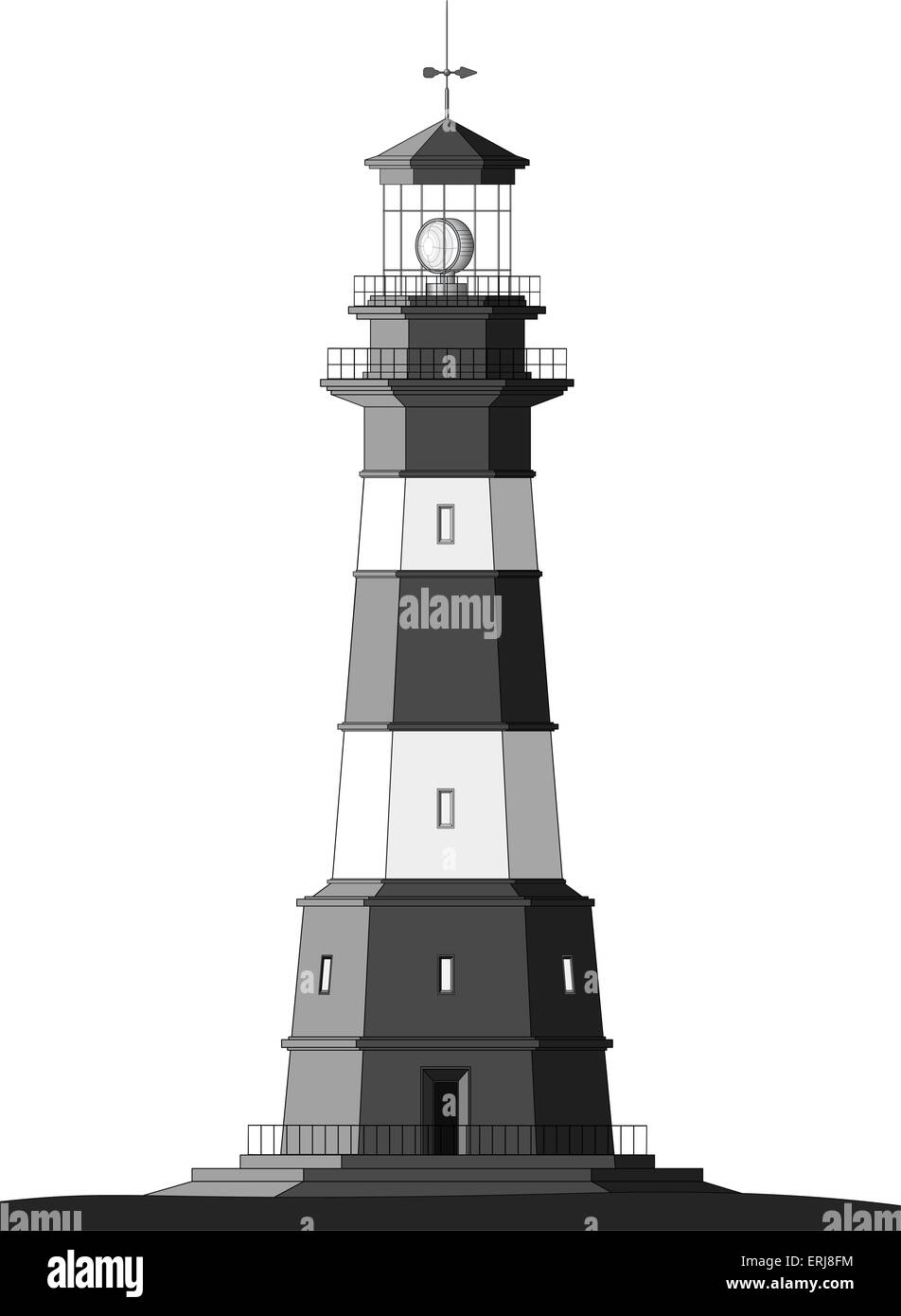Black and white lighthouse Stock Vector Images - Alamy