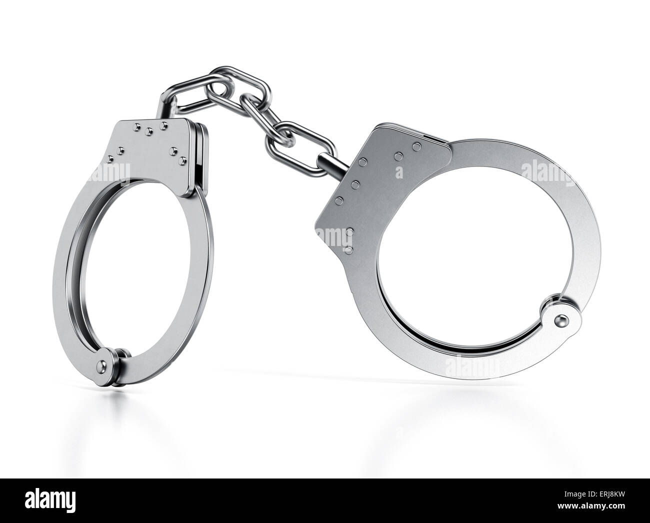 Handcuffs isolated on white background Stock Photo - Alamy