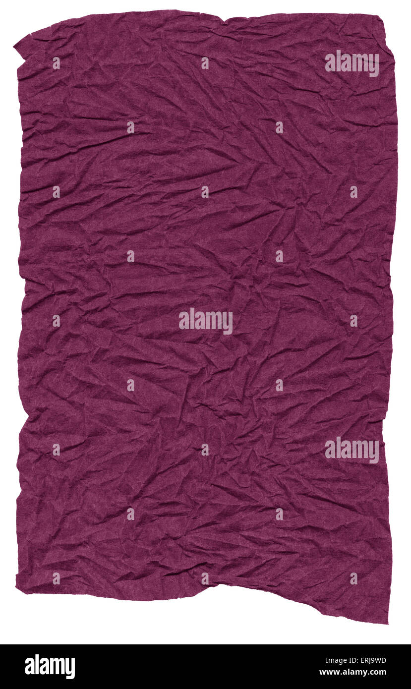 maroon crumpled paper isolated on white Stock Photo - Alamy