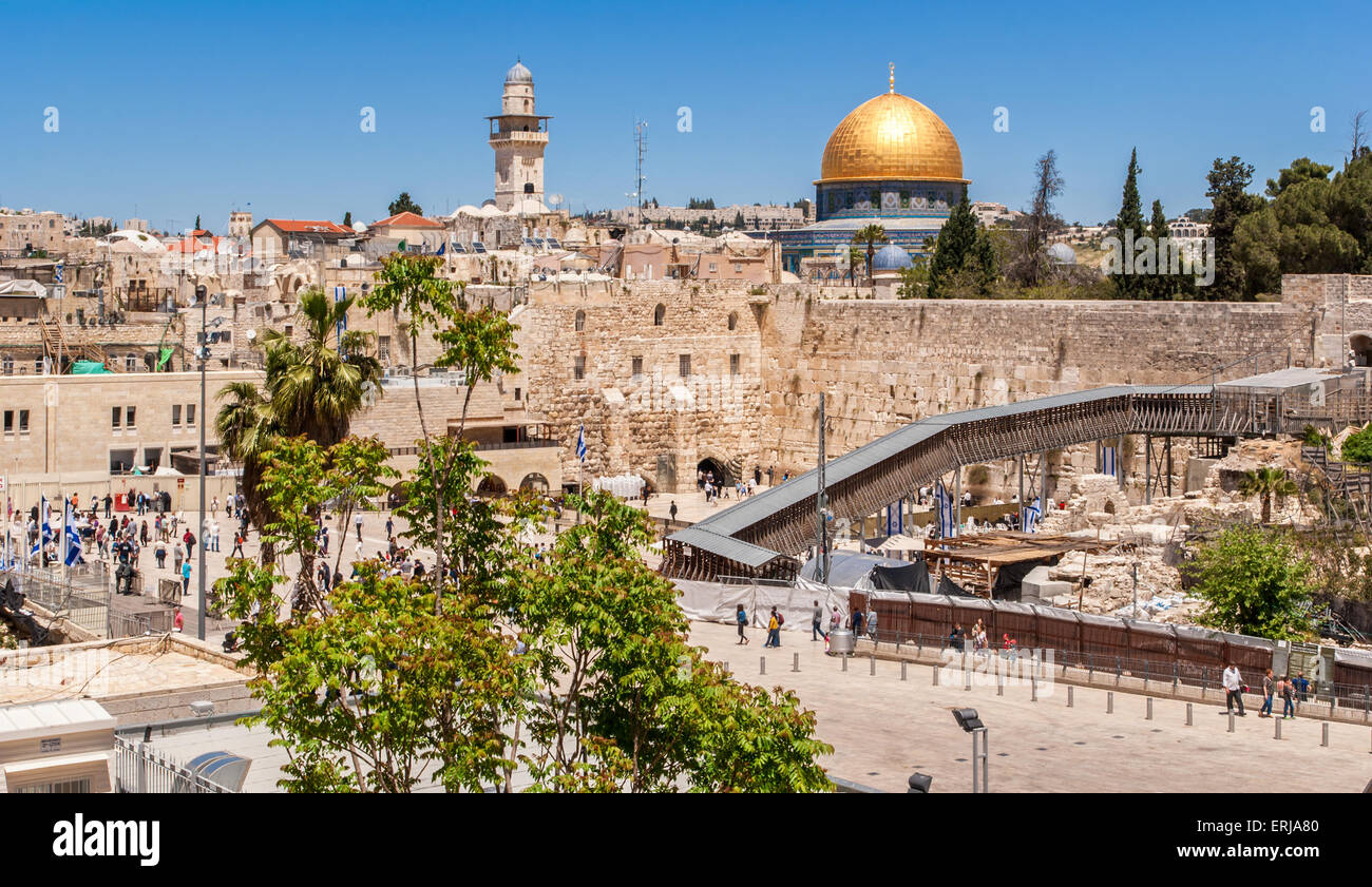 The Western Wall of the Temple and the Mosque of Omar Stock Photo - Alamy