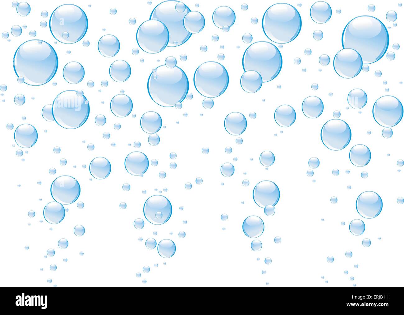 Blue beautiful bubbles isolated on white background Stock Vector Image ...