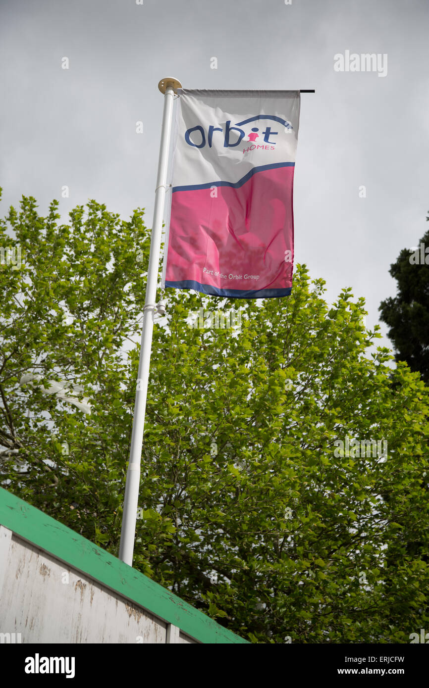 Orbit housing association flag Stock Photo - Alamy