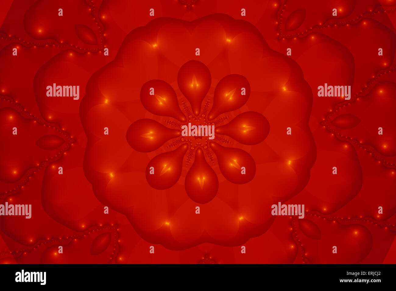Conceptual design with symmetrical glowing red light bulbs Stock Photo ...