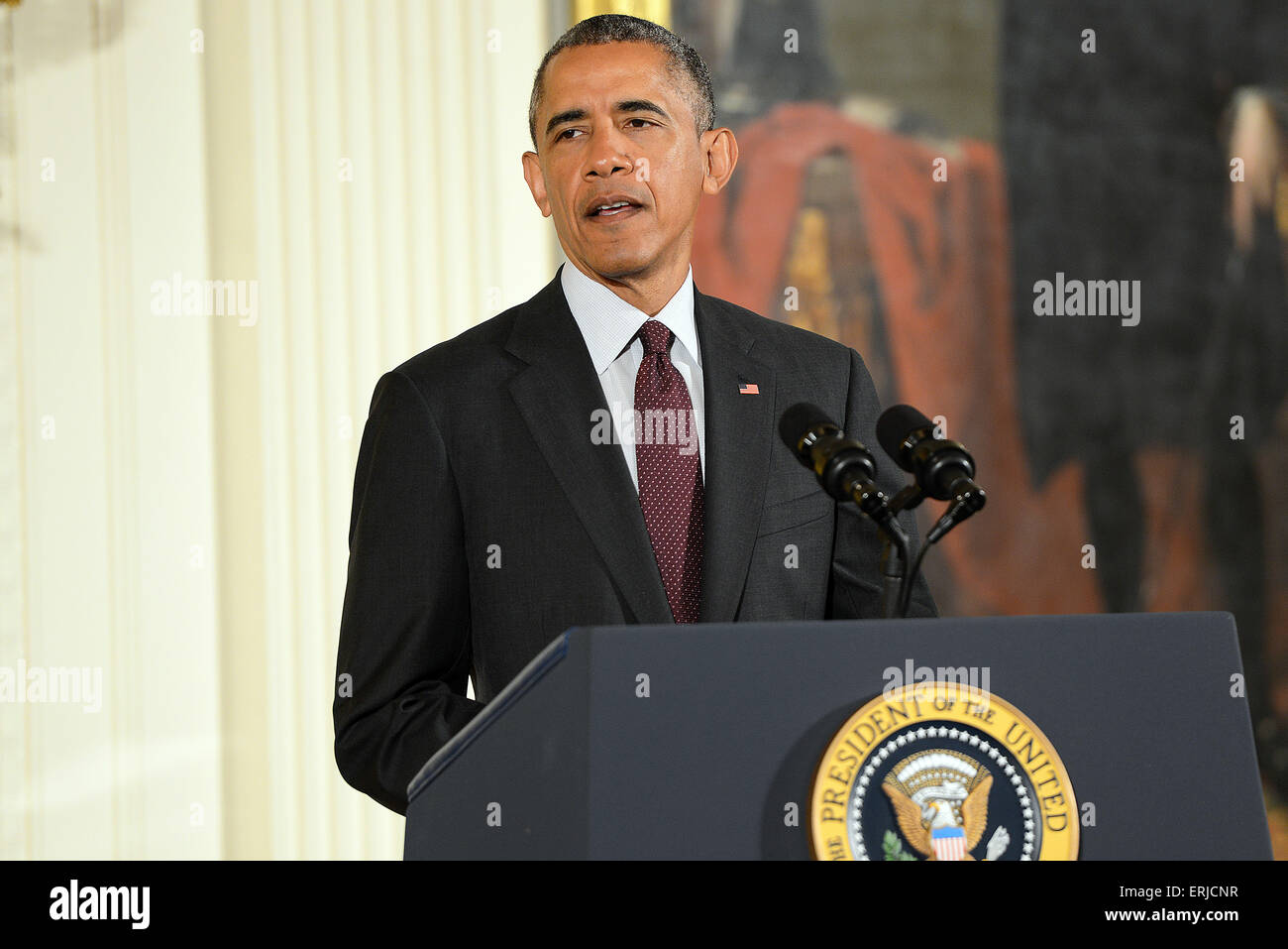U.S. President Barack Obama speaks during the Medal of Honor ceremony ...
