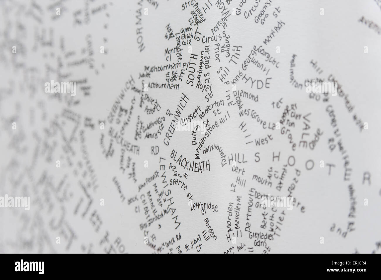 London, UK. 3 June 2015. Detail from "London, the streets" by Kim Rugg ...