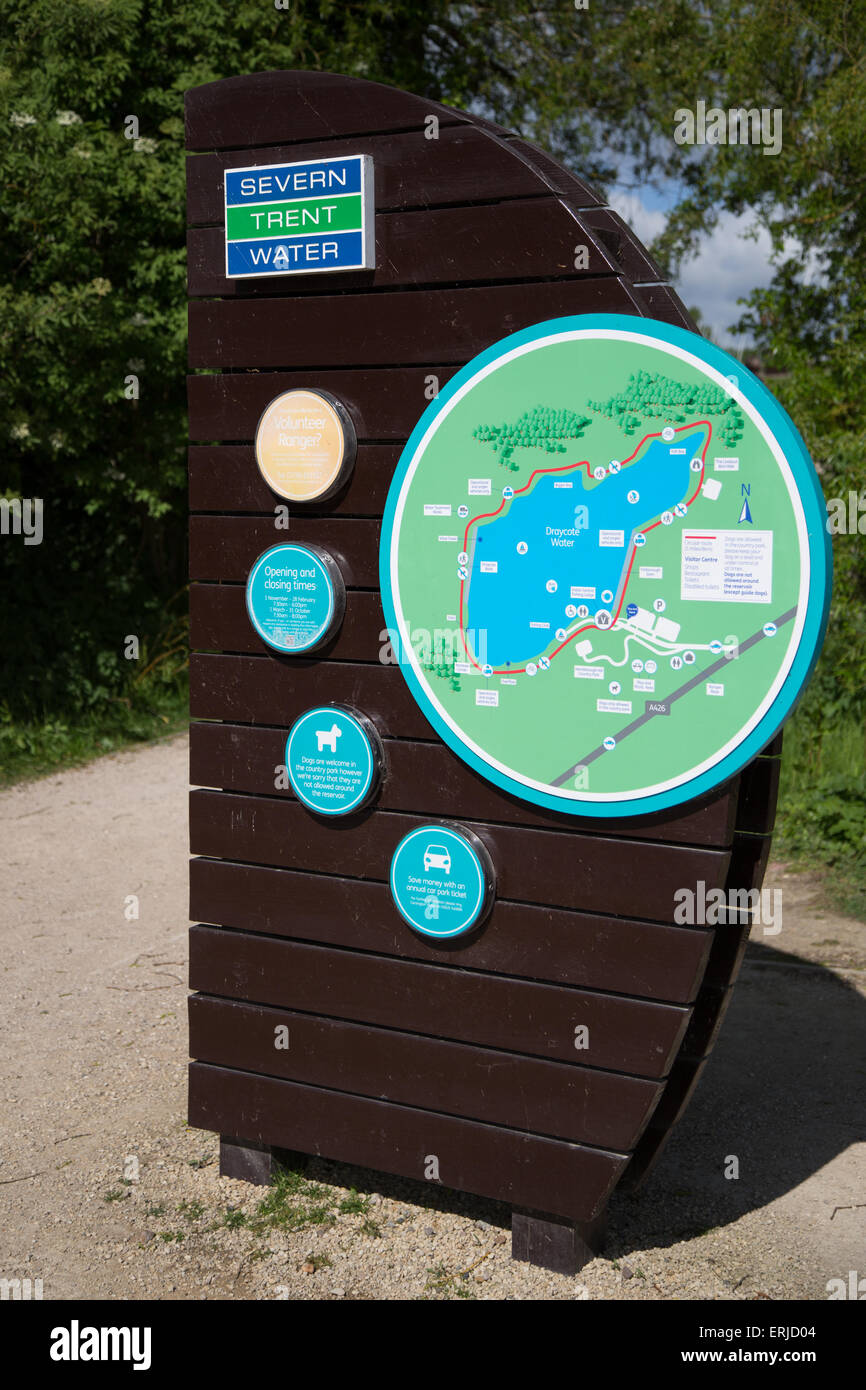 Signage for Draycote Water run by Severn Trent, near Dunchurch ...