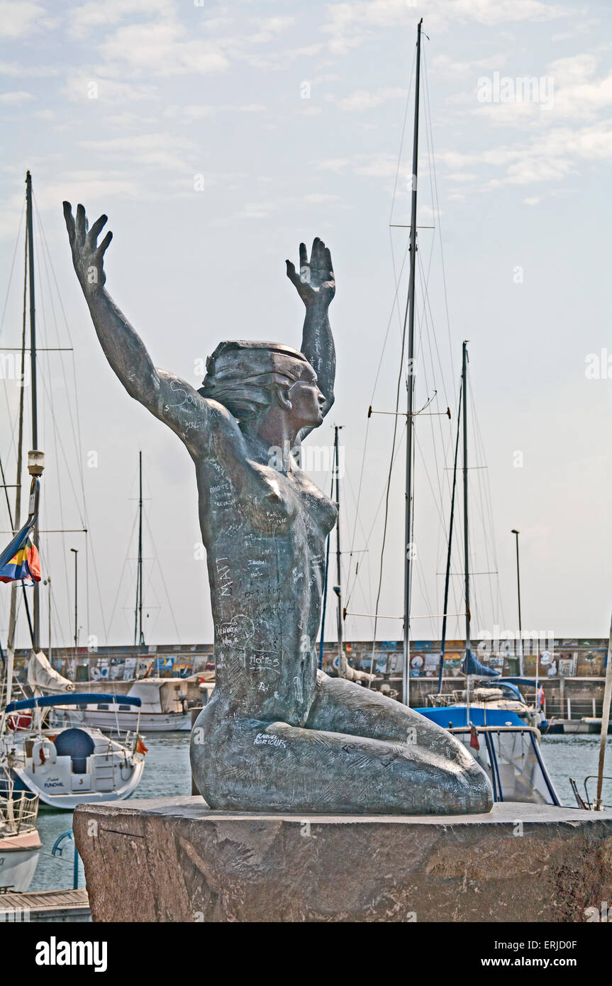 Mermaid Statue, Funchal, Madeira, Portugal Stock Photo - Alamy