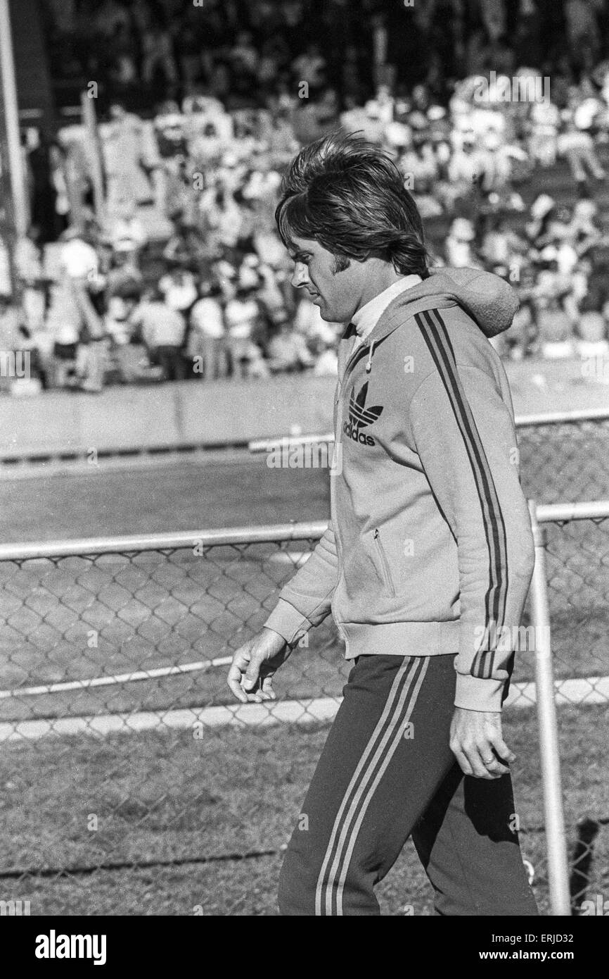 Bruce Jenner competing in the decathlon at he1976 US Olympic Track and ...