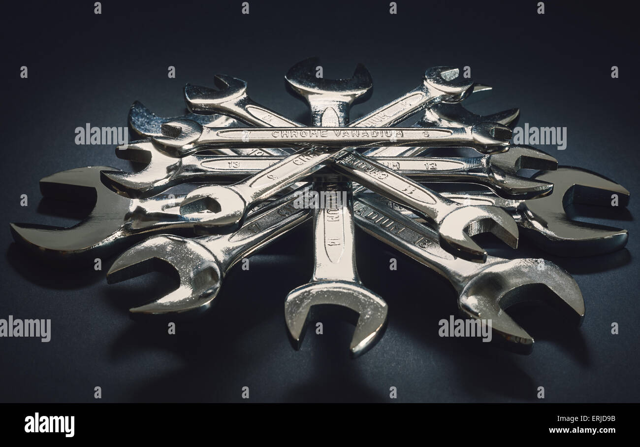 Mechanical keys forming an interesting structure, illuminated from ...