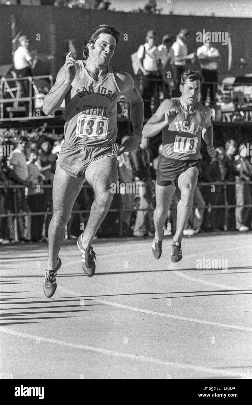 Bruce Jenner competing in the decathlon at he1976 US Olympic Track and ...