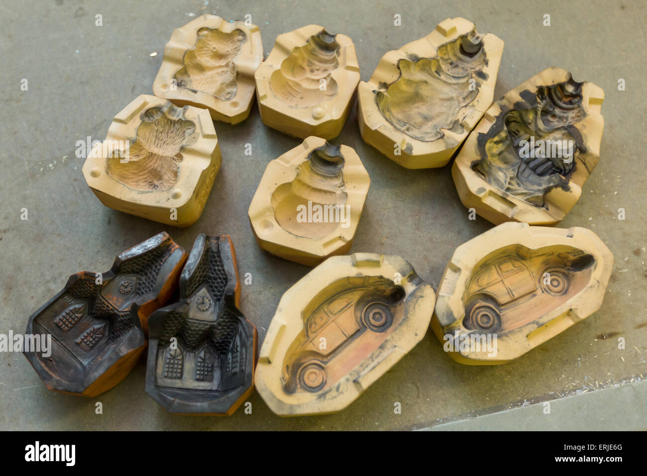 Worker completes glass ornaments in Slezska Tvorba factory in Opava ...
