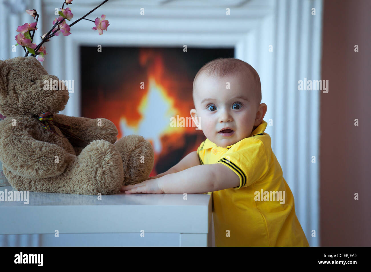 Curious baby boy Stock Photo - Alamy