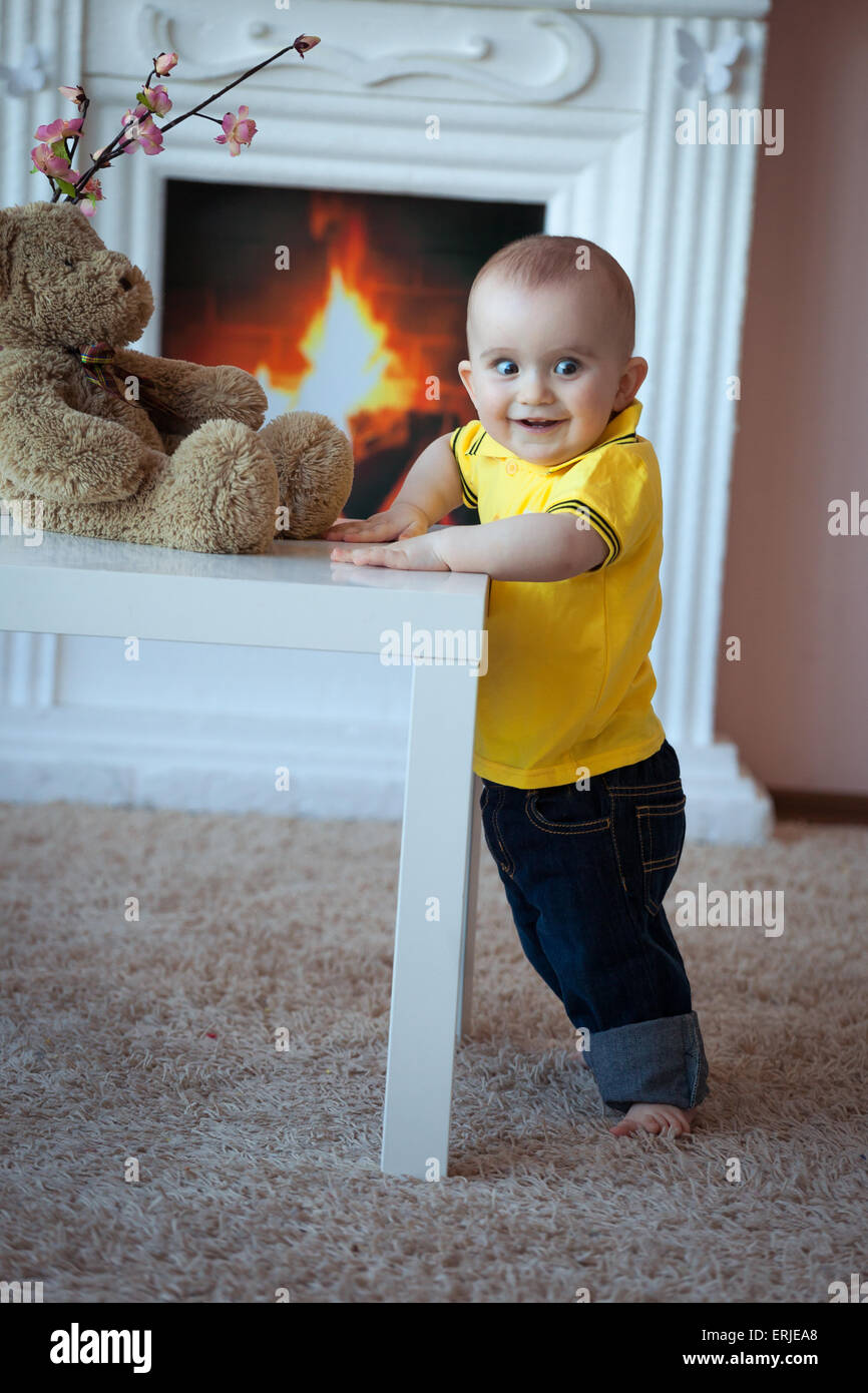 Curious baby boy Stock Photo - Alamy