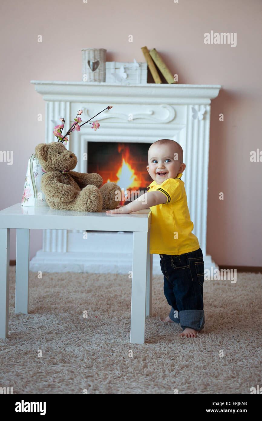 Curious baby boy Stock Photo - Alamy
