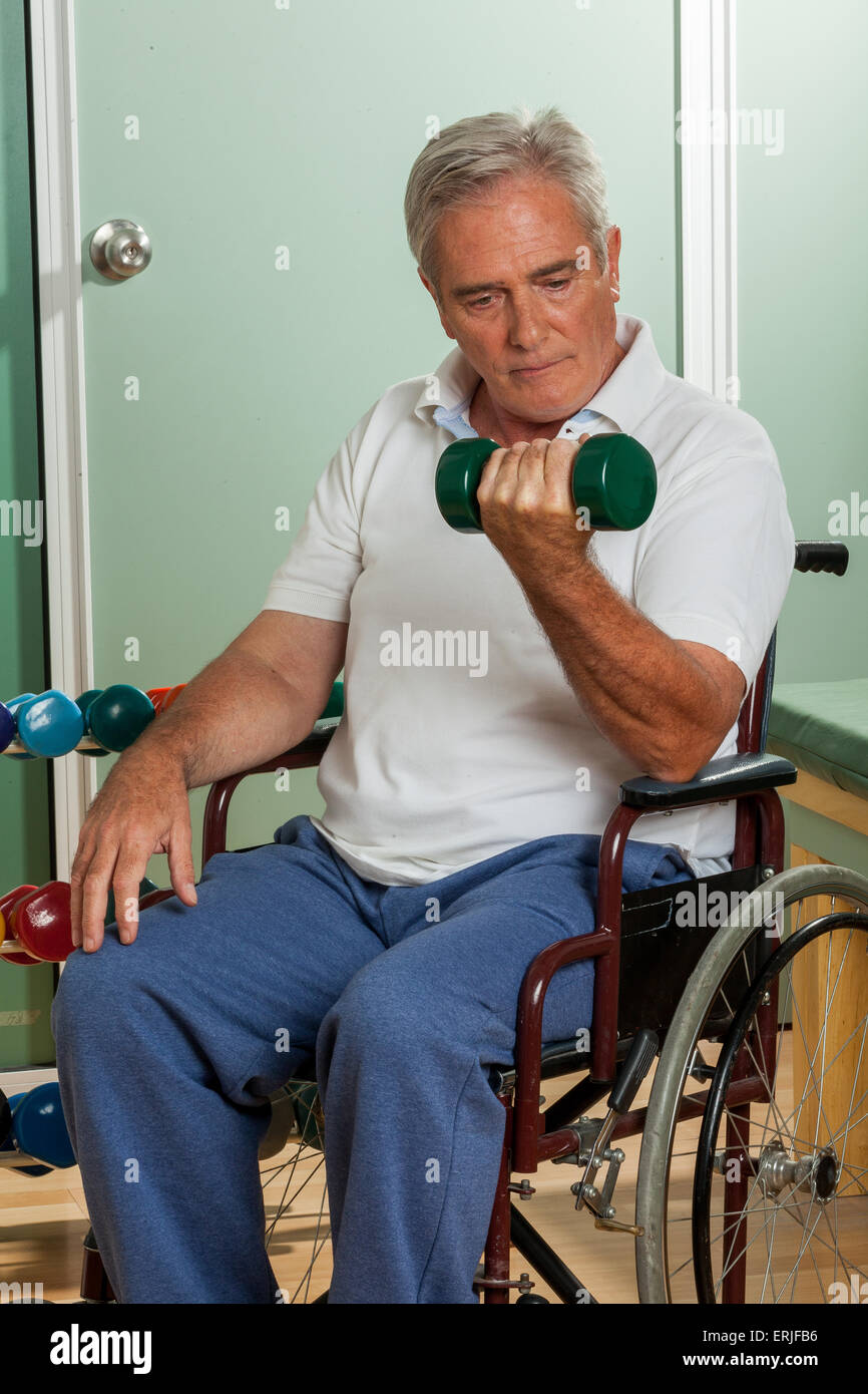 Elder Man in rehabilitation Stock Photo - Alamy