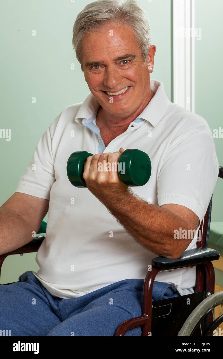 Elder Man in rehabilitation Stock Photo - Alamy