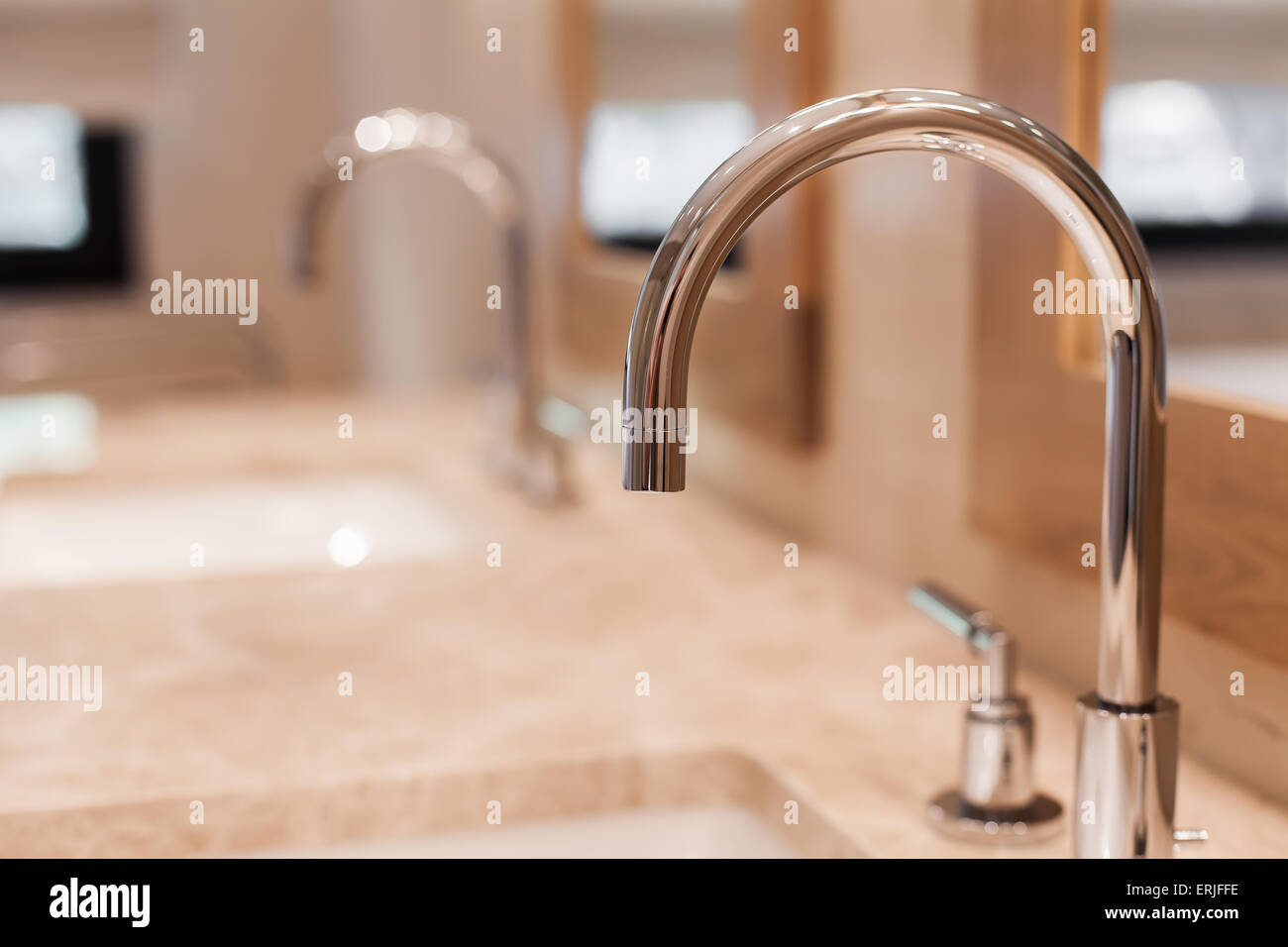 Water tap and marble sink Stock Photo - Alamy