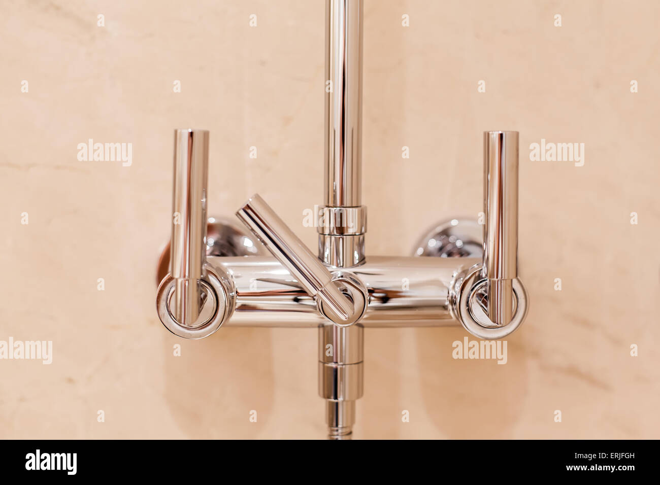 Modern luxury chrome shower tap Stock Photo - Alamy
