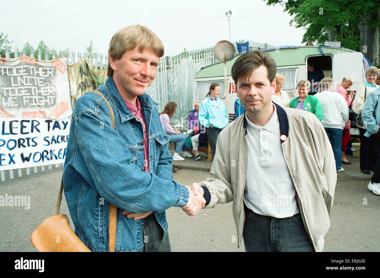 Timex shop Steward Charlie Malone (right) seen here on the picket line ...