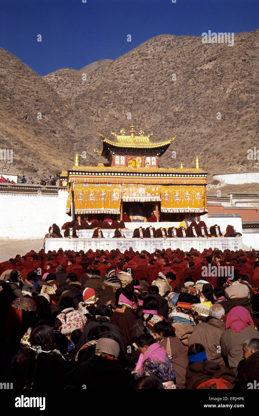Tibetan monastery labrang at the monlam festival hi-res stock ...