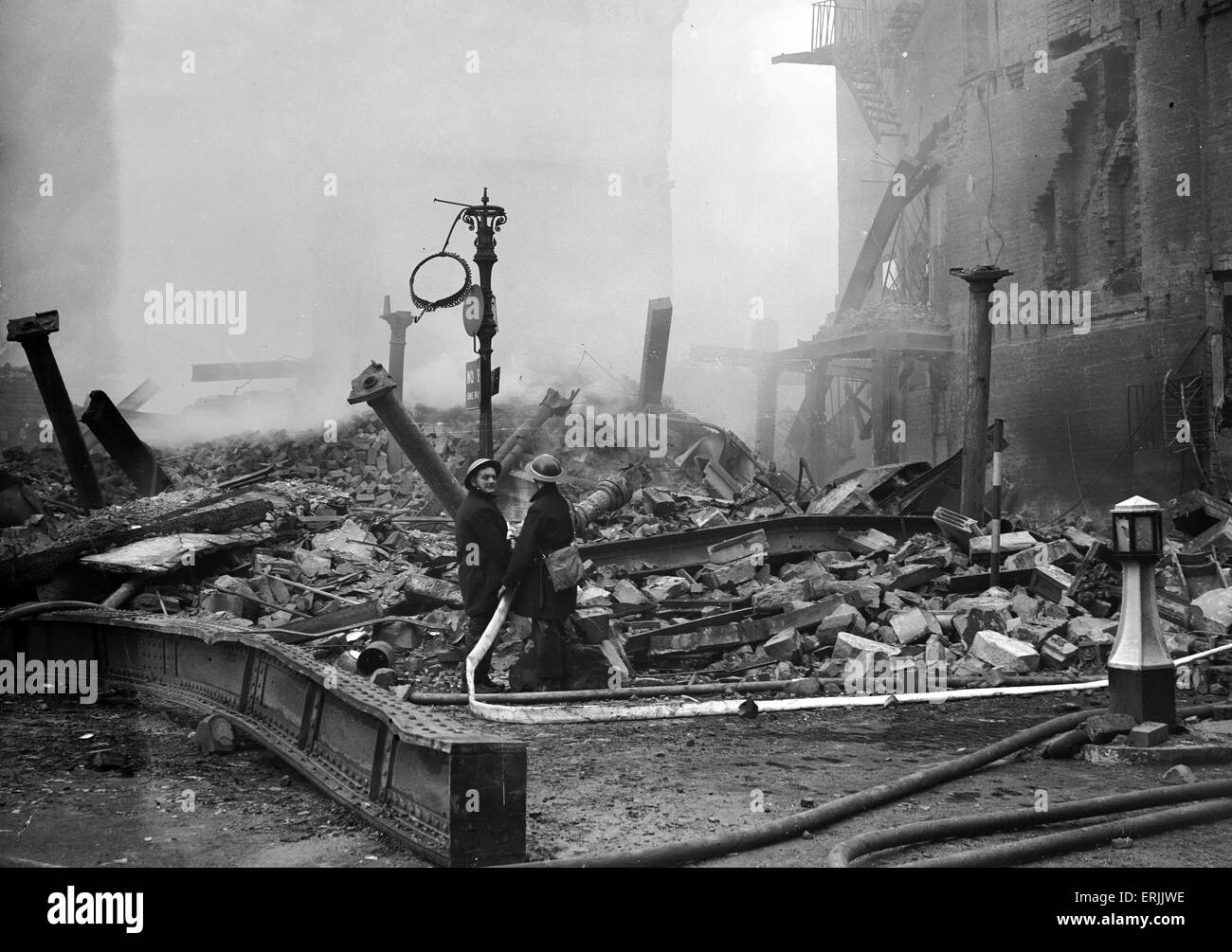 Bomb damage to High Street in Birmingham, after air raid on night of ...