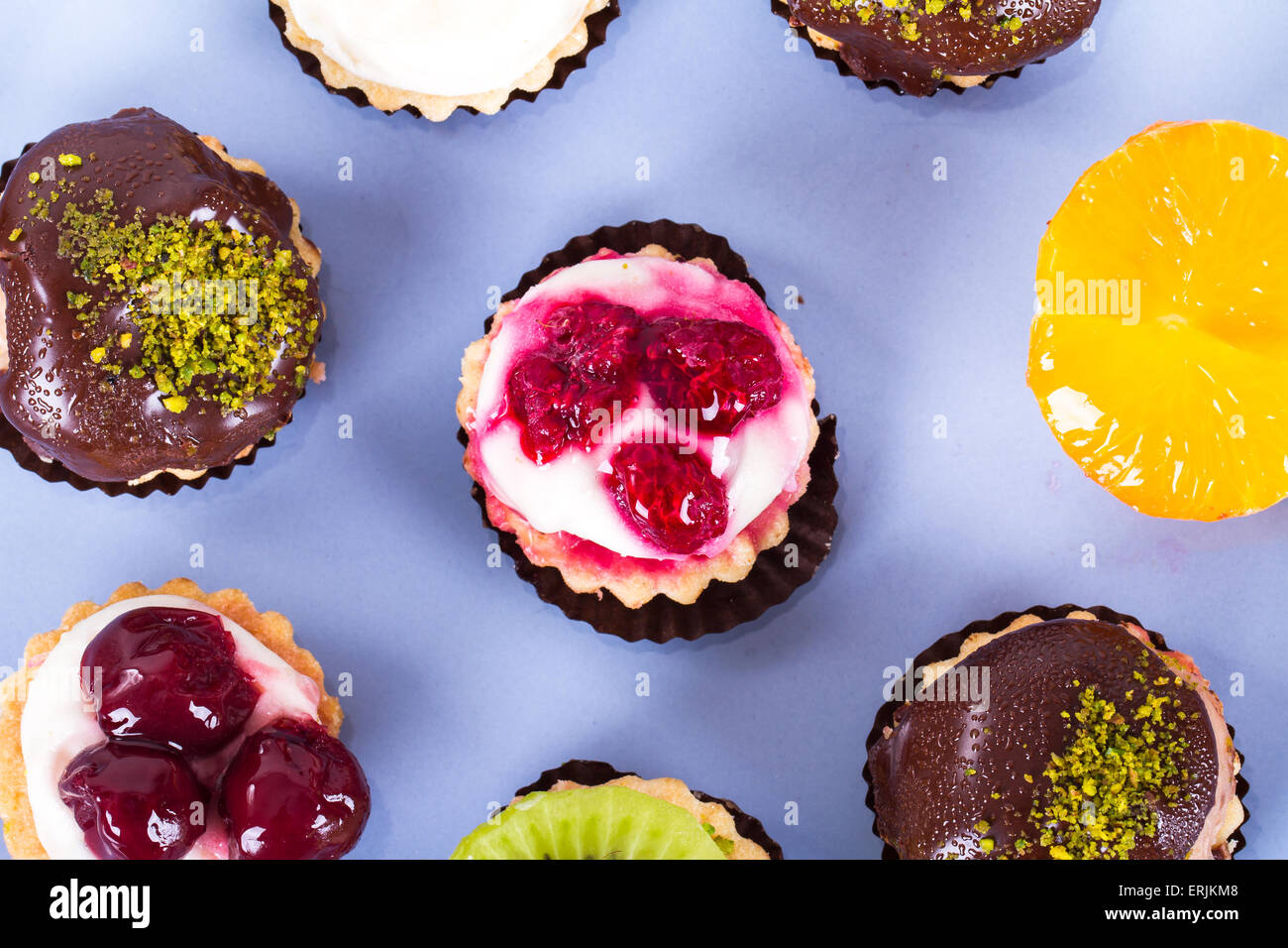 Top view of colorful cakes Stock Photo - Alamy