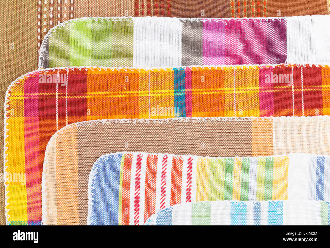 Colorful kitchen towels closeup texture Stock Photo - Alamy