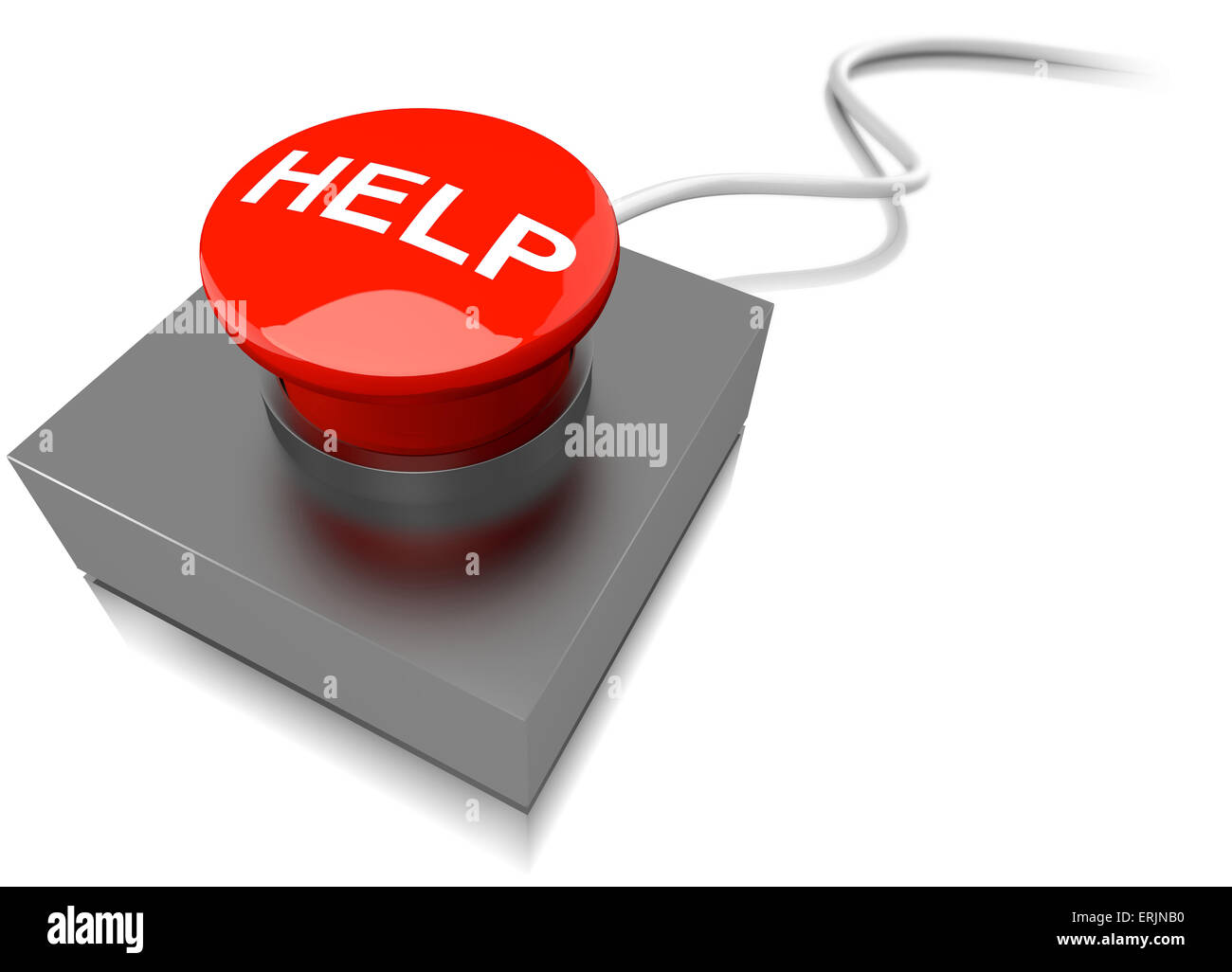 Red help button buzzer on cable Stock Photo - Alamy