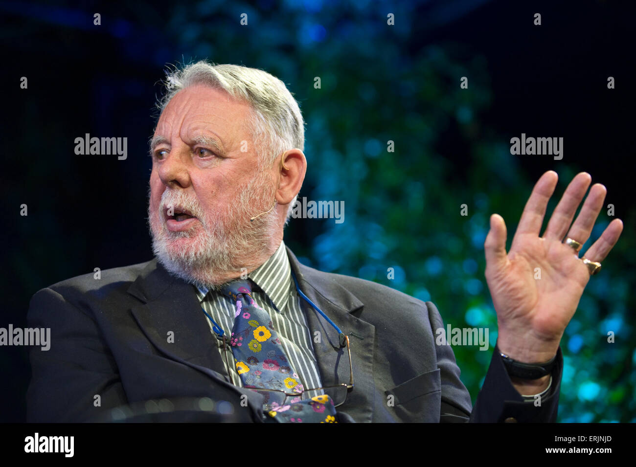 Terry Waite author speaking on stage at Hay Festival 2015 Stock Photo ...