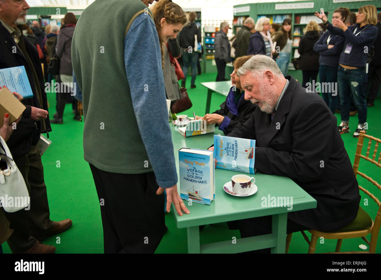 Celia Imrie & Terry Waite authors book signing amongst crowds of fans ...