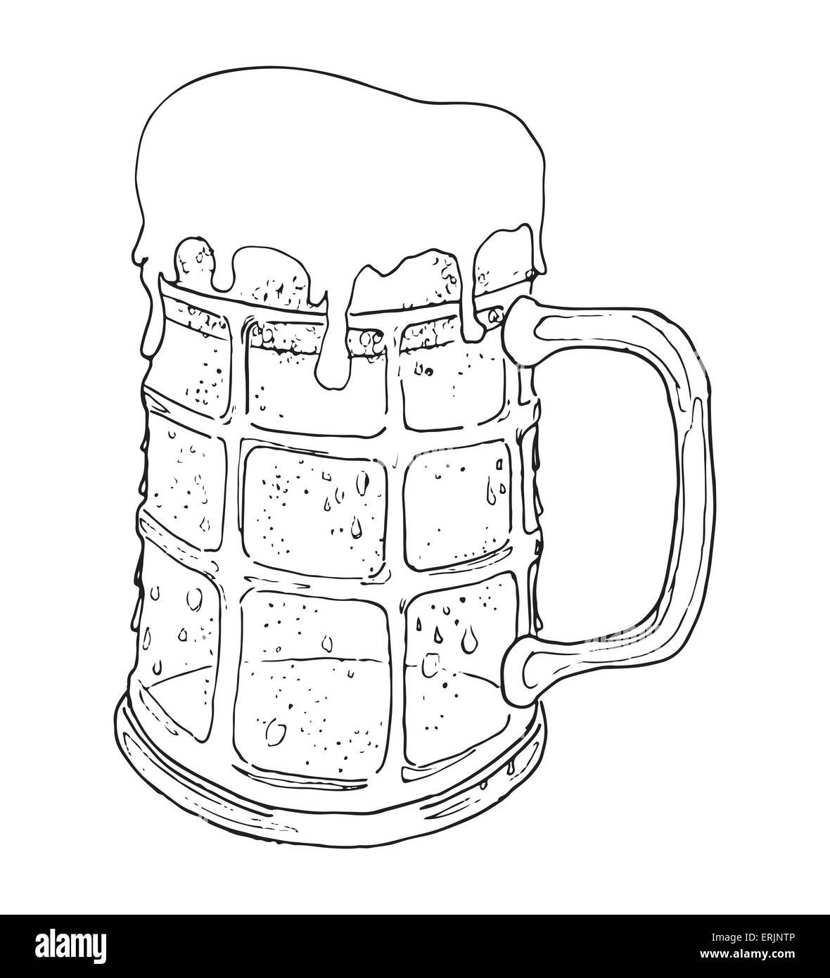 Beer mug glass foam Black and White Stock Photos & Images - Alamy