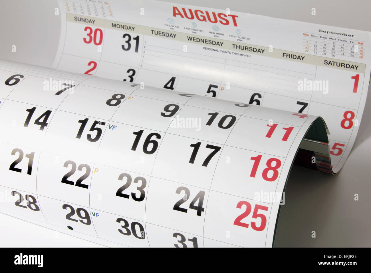 Week calendar hi-res stock photography and images - Alamy