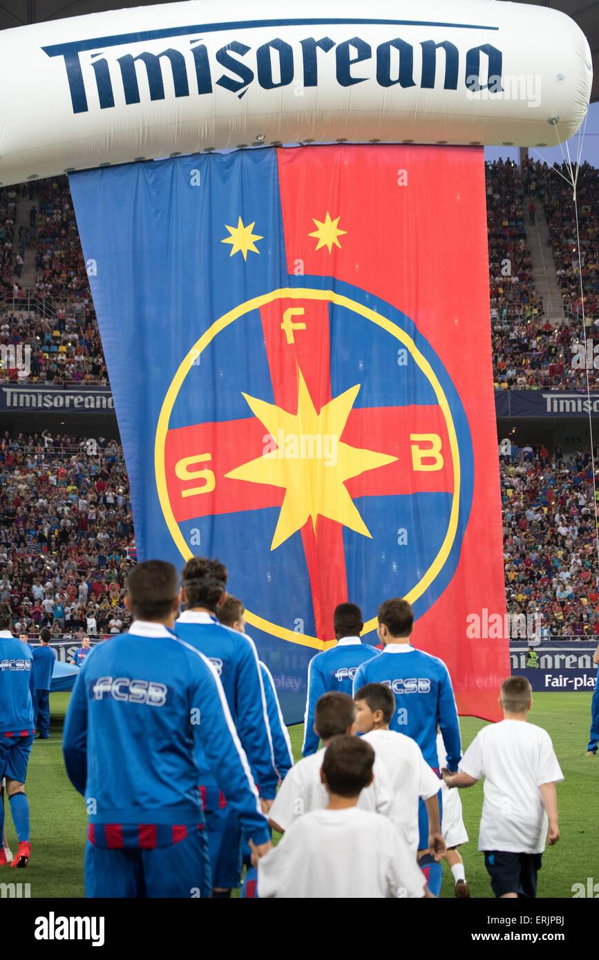 National Arena, Bucharest, Romania ROU. 31st May, 2015. The Flag with ...