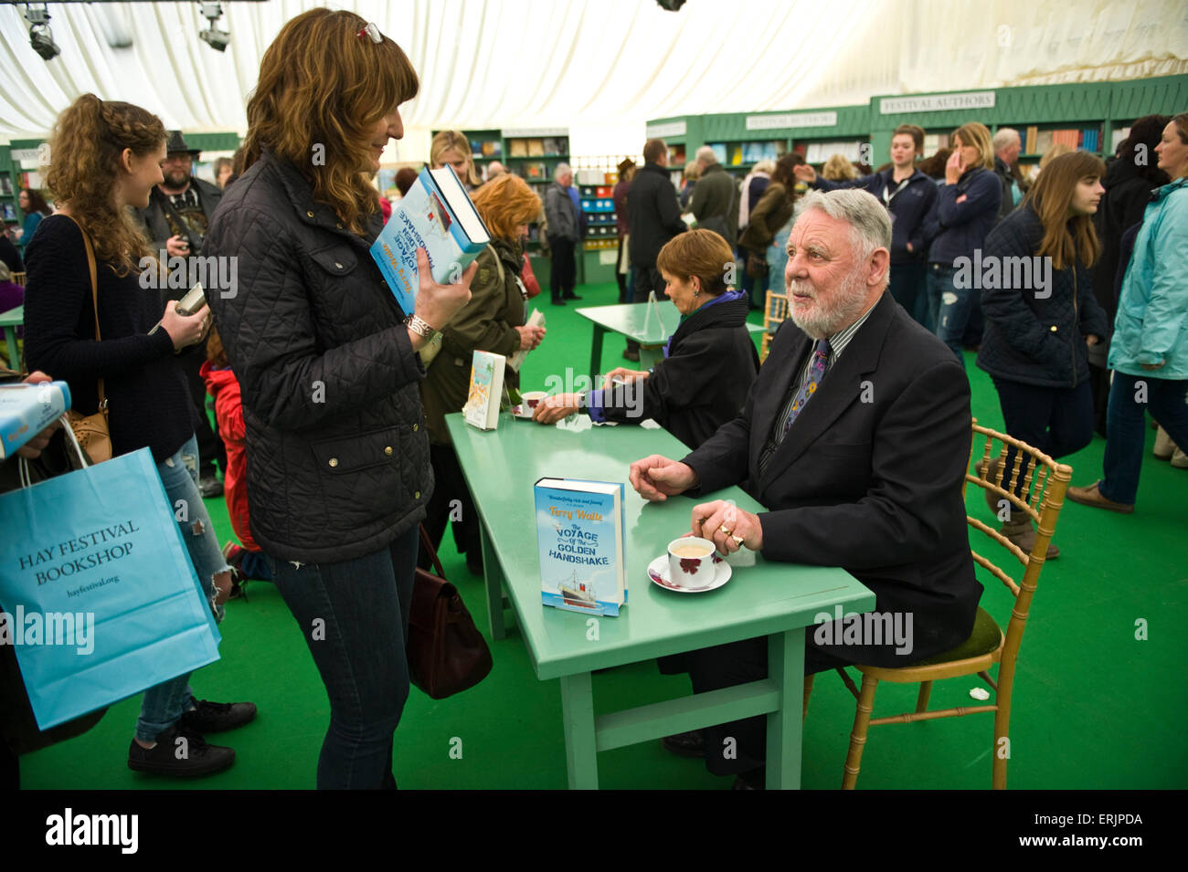 Celia Imrie & Terry Waite authors book signing amongst crowds of fans ...