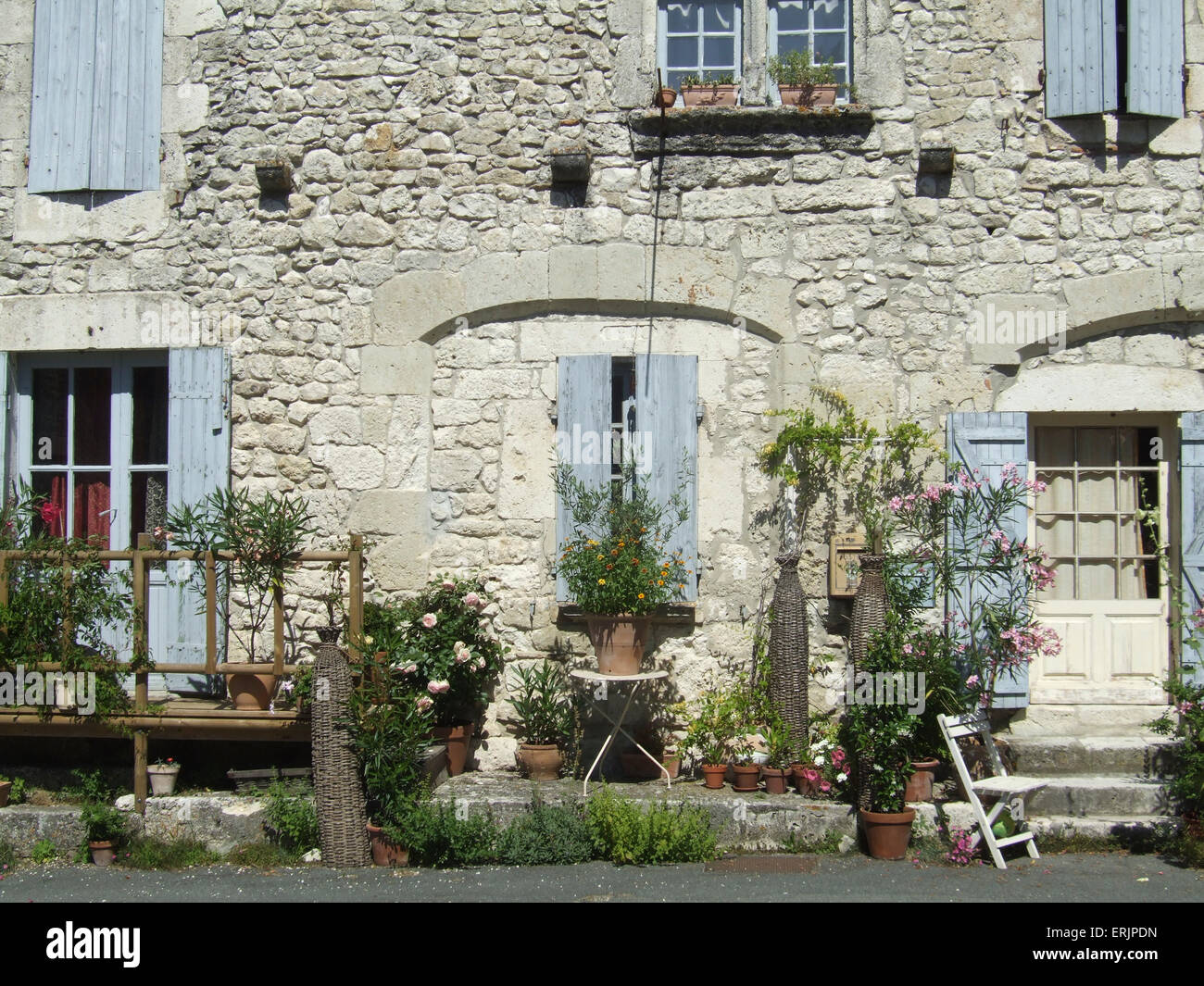 French Stonehouse Blue Shutters