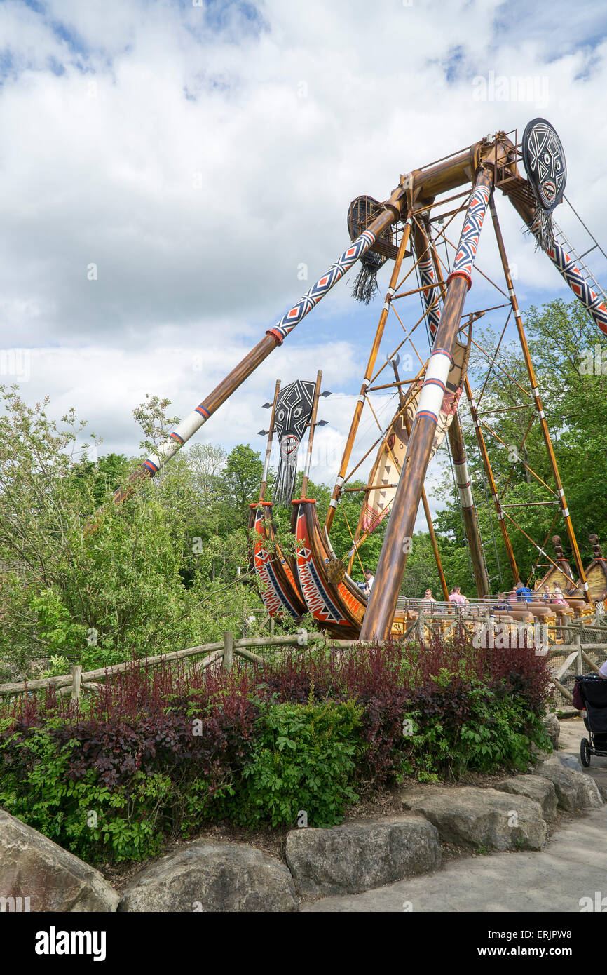 Theme park rides in operation, Yorkshire Uk Stock Photo - Alamy
