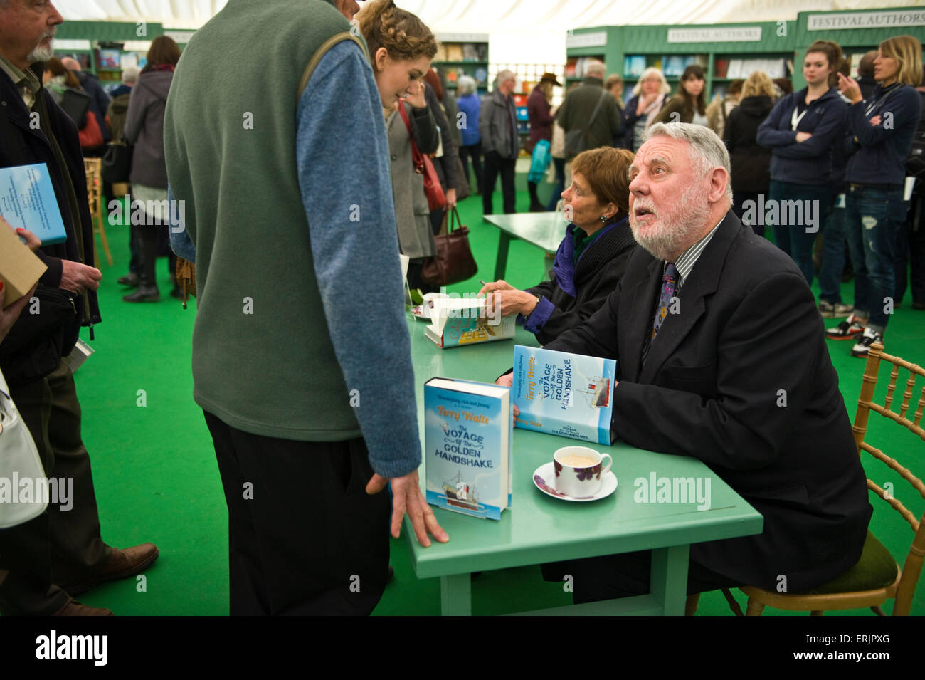 Celia Imrie & Terry Waite authors book signing amongst crowds of fans ...