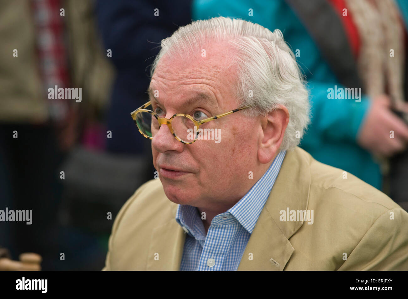 David Starkey author & historian book signing at Hay Festival 2015 ...