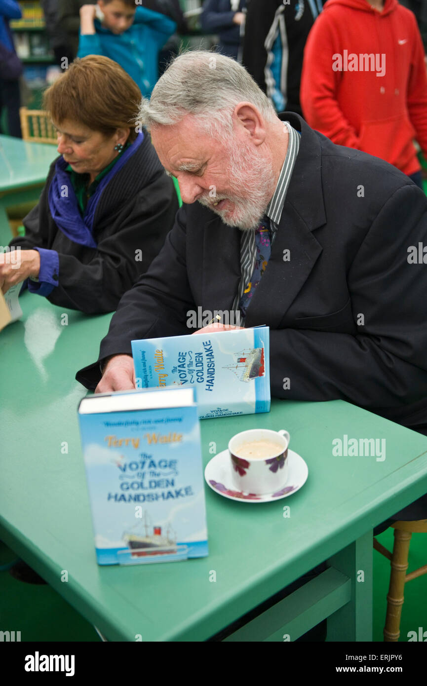 Celia Imrie & Terry Waite authors book signing amongst crowds of fans ...
