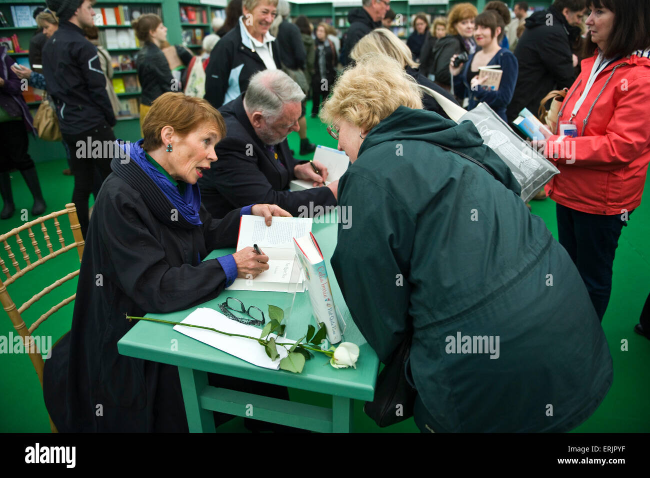 Celia Imrie & Terry Waite authors book signing amongst crowds of fans ...