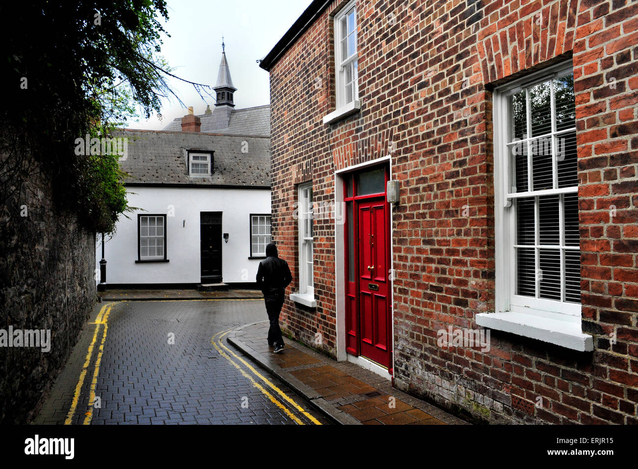 18th century house, painted white, in Palace Street, Derry, Londonderry ...