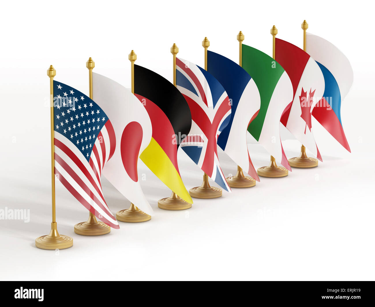 G8 country flags isolated on white background Stock Photo - Alamy