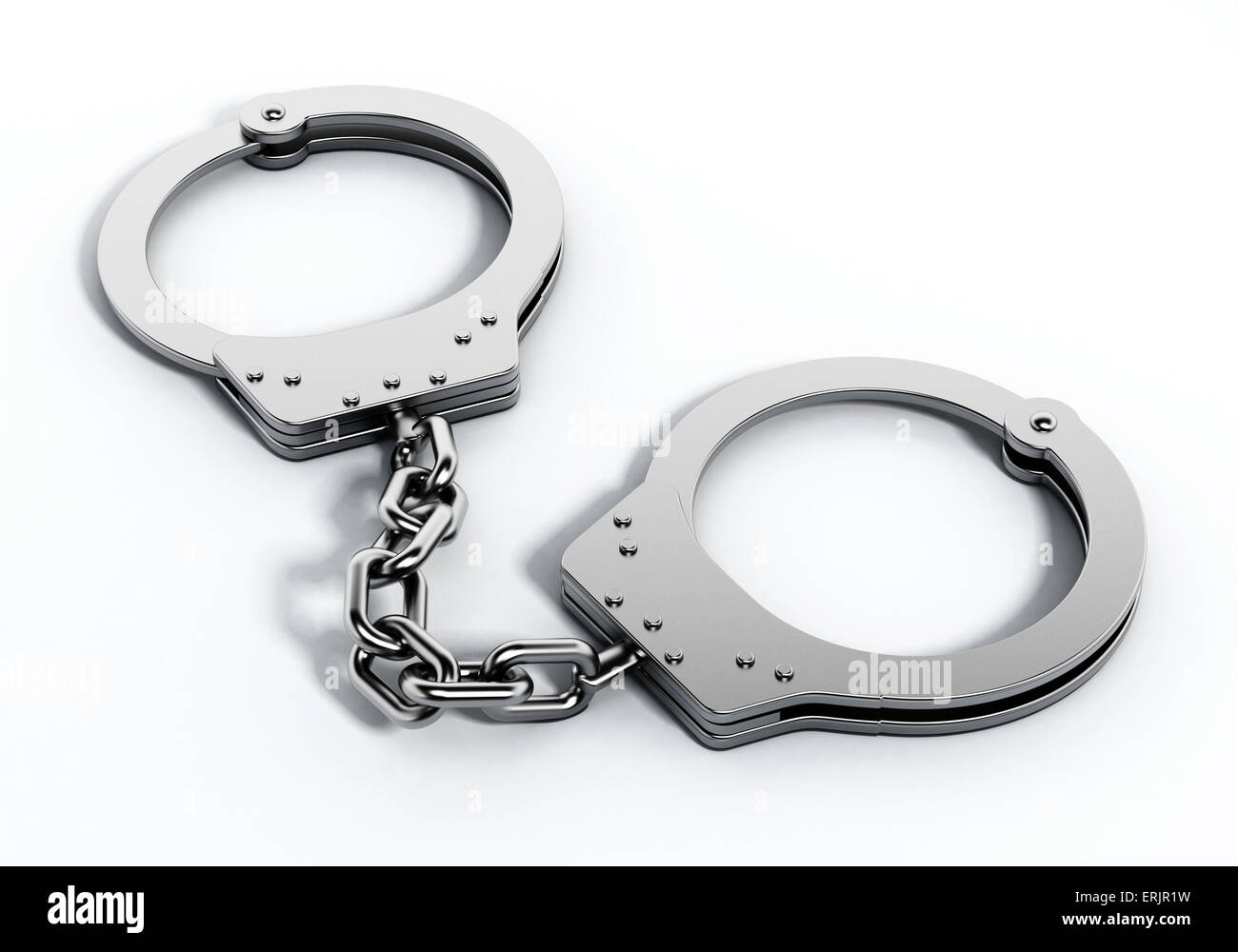Handcuffs isolated on white background Stock Photo - Alamy
