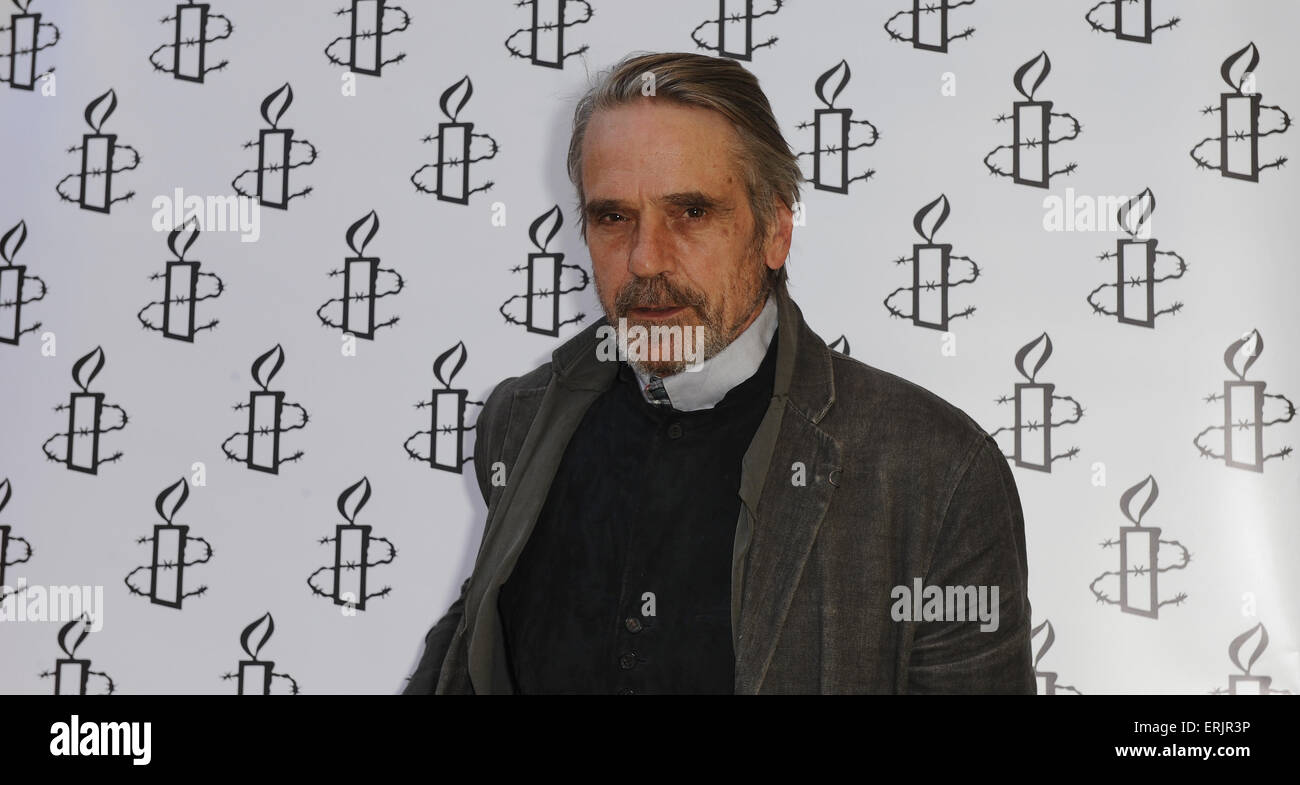 London, UK, UK. 3rd June, 2015. Jeremy Irons attends Amnesty ...