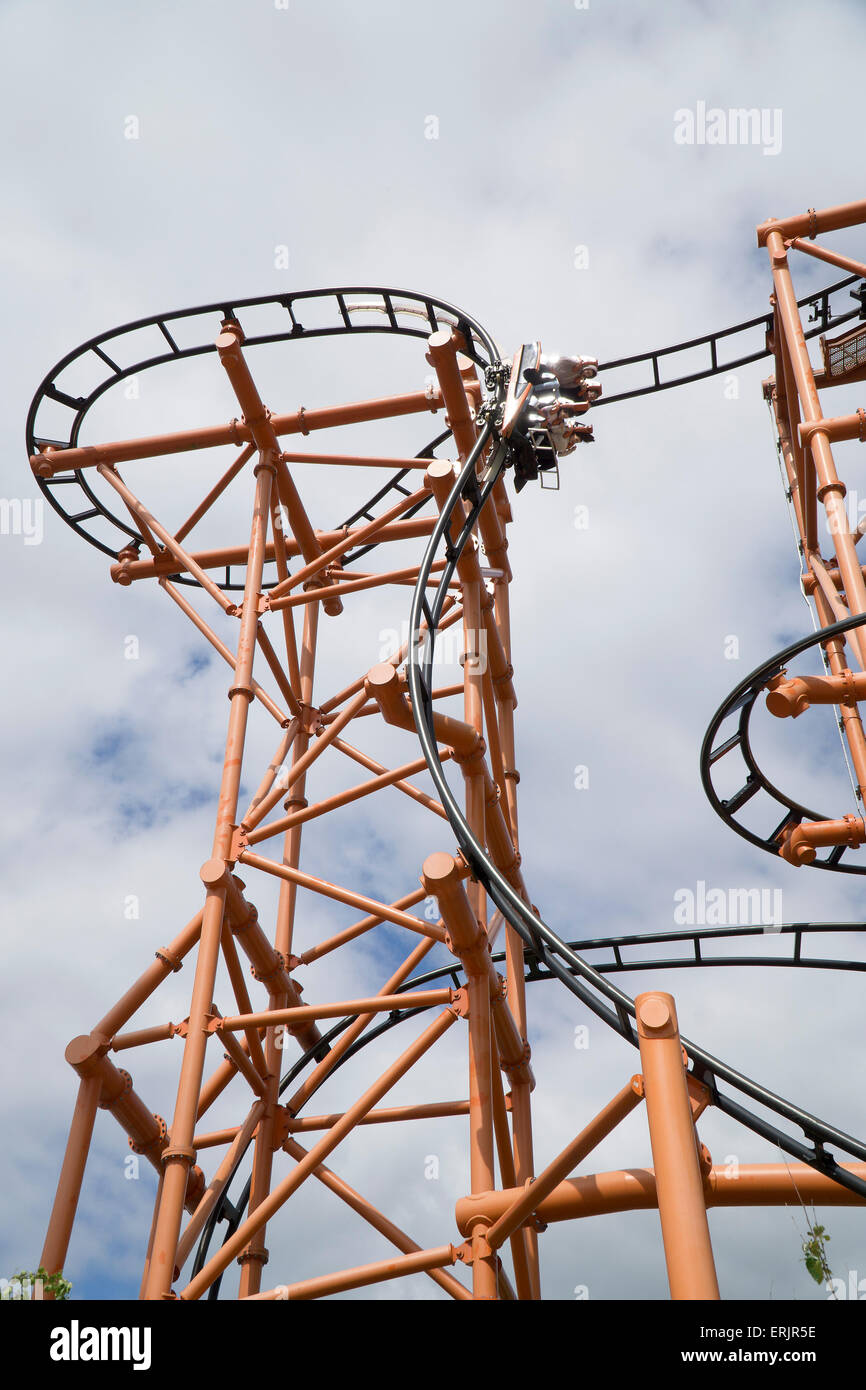 Theme park rides in operation, Yorkshire Uk Stock Photo - Alamy