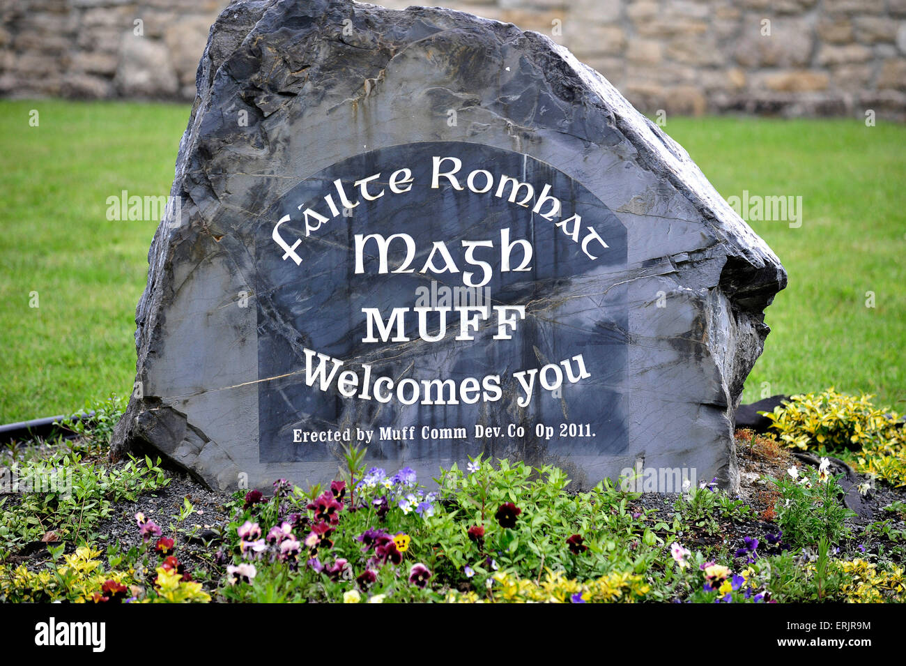 Road sign in Muff, County Donegal, Ireland Stock Photo - Alamy